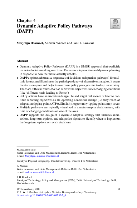 (PDF) Dynamic Adaptive Policy Pathways (DAPP)