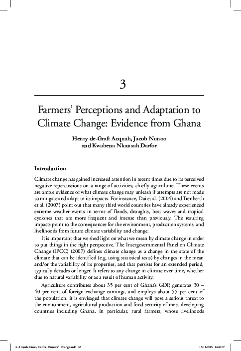 (PDF) Farmers' Perceptions and Adaptation to Climate Change: Evidence from Ghana