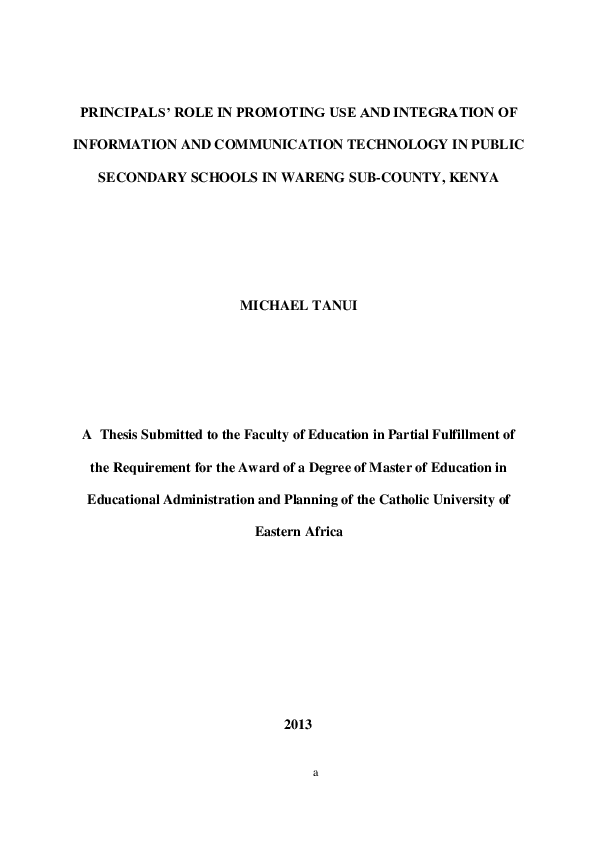 (PDF) Principals’ Role in Promoting Use and Integration of Information ...