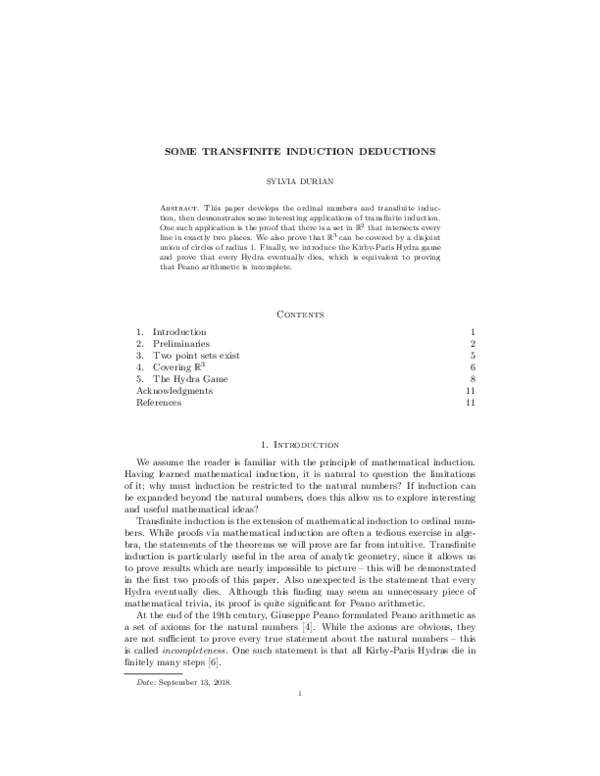 (PDF) Some Transfinite Induction Deductions