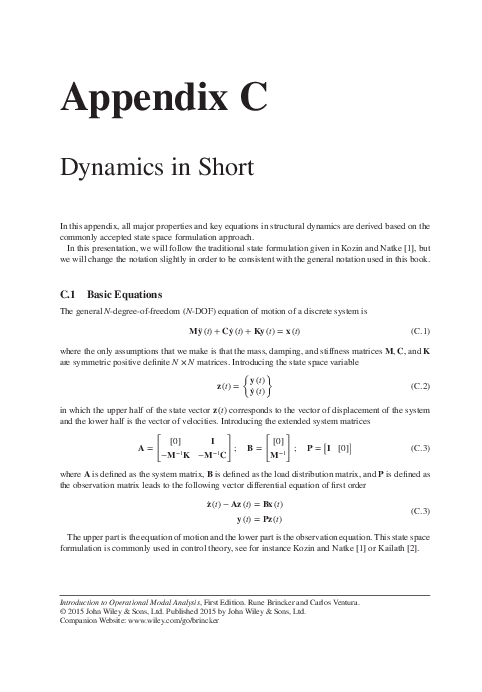 (PDF) Appendix C: Dynamics in Short
