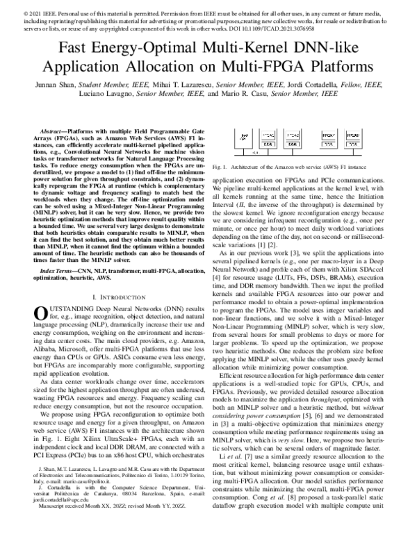 Pdf Fast Energy Optimal Multi Kernel Dnn Like Application Allocation On Multi Fpga Platforms