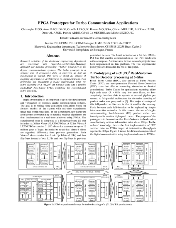 Pdf Fpga Prototypes For Turbo Decoding In Communication Systems 