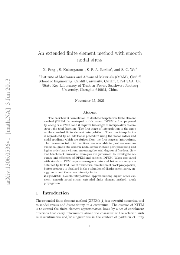 (PDF) An extended finite element method with smooth nodal stress