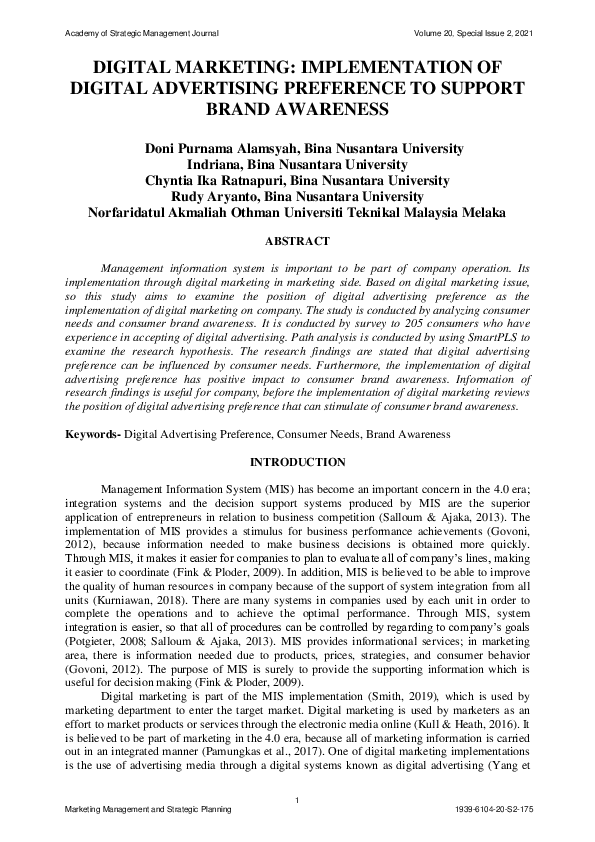 (PDF) Digital Marketing: Implementation of Digital Advertising ...