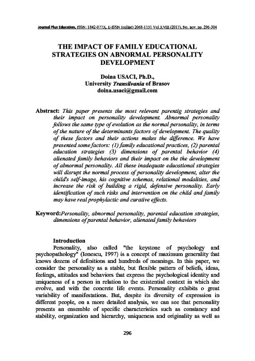 (PDF) The Impact of Family Educational Strategies on Abnormal ...