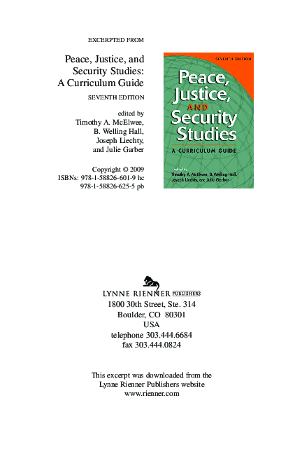 (PDF) Peace, justice, and security studies : a curriculum guide