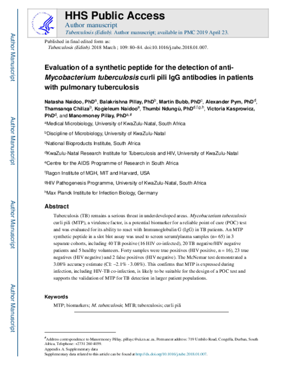 (PDF) Evaluation of a synthetic peptide for the detection of anti ...