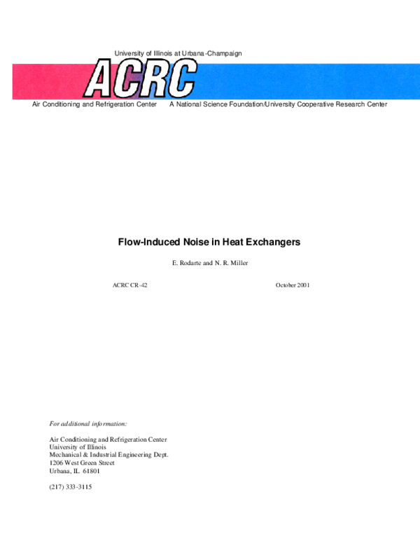 (PDF) Flow-Induced Noise in Heat Exchangers