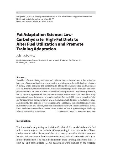(PDF) Fat adaptation science: low-carbohydrate, high-fat diets to alter ...