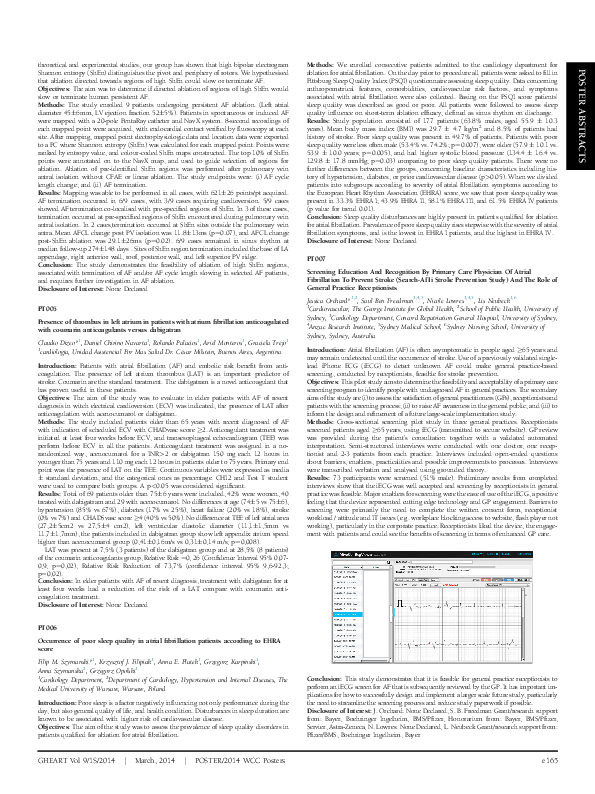 (PDF) PT006 Occurrence of poor sleep quality in atrial fibrillation ...