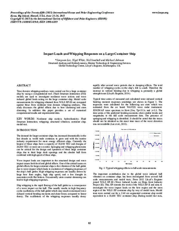 (PDF) Impact Loads and Whipping Responses on a Large Container Ship