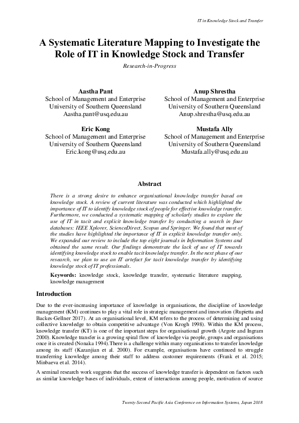 (PDF) A Systematic Literature Mapping to Investigate the Role of IT in ...