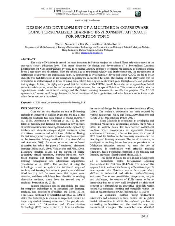 (PDF) Design and Development of a Multimedia Courseware Using ...