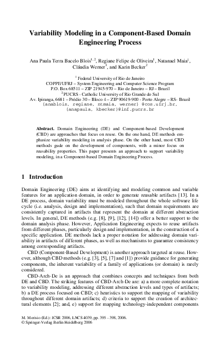 (PDF) A tactic-driven process for developing reusable components