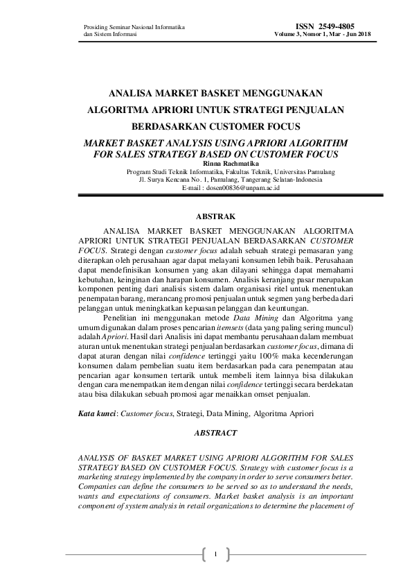 (PDF) Analisa Market Basket Menggunakan Algoritma Apriori untuk ...