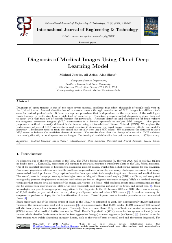 (PDF) Diagnosis of Medical Images Using Cloud-Deep Learning System ...