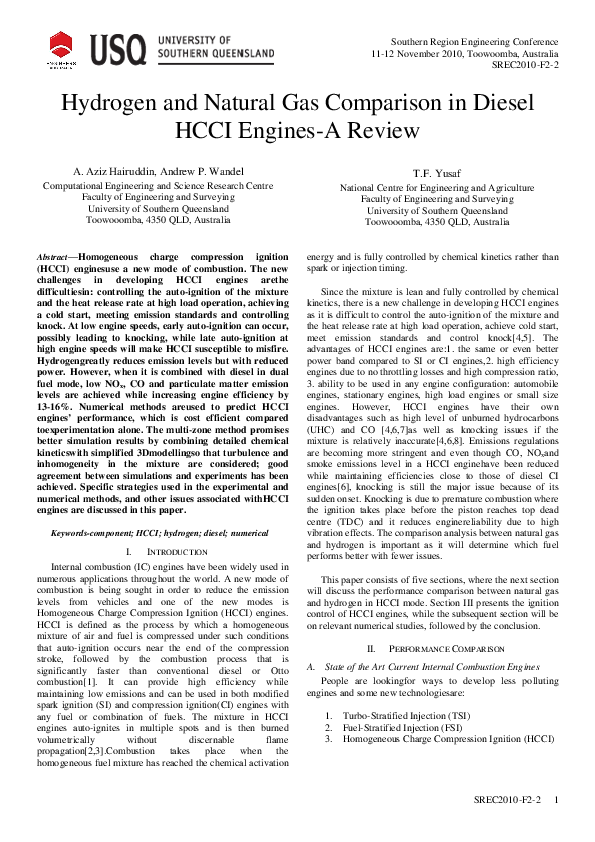 (PDF) Hydrogen and natural gas comparison in diesel HCCI engines -a review