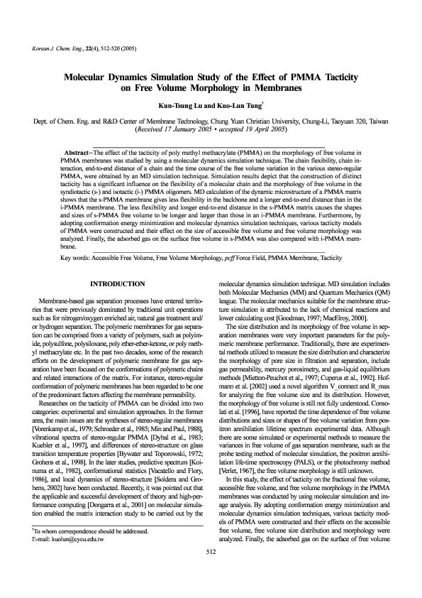 (PDF) Molecular dynamics simulation study of the effect of PMMA ...