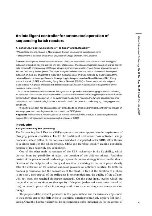 (PDF) An intelligent controller for automated operation of sequencing ...