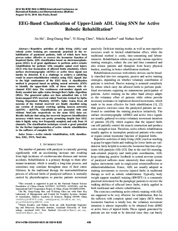 Pdf Eeg Based Classification Of Upper Limb Adl Using Snn For Active
