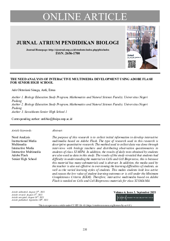 (PDF) The Need Analysis of Interactive Multimedia Development Using Adobe Flash for Senior High ...