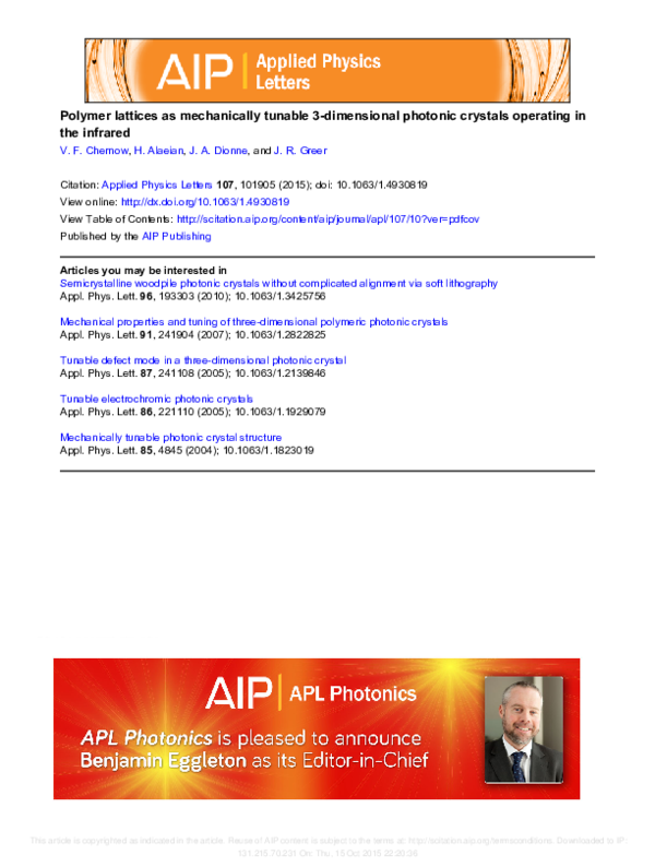 (PDF) Polymer lattices as mechanically tunable 3-dimensional photonic crystals operating in the ...