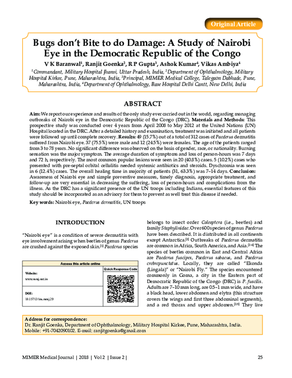 (PDF) Bugs don’t Bite to do Damage: A Study of Nairobi Eye in the ...