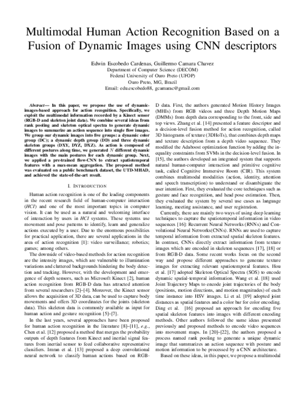 Pdf Multimodal Human Action Recognition Based On A Fusion Of Dynamic Images Using Cnn Descriptors