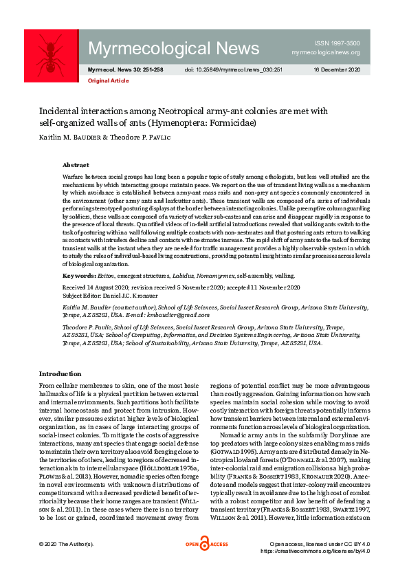 (PDF) Incidental interactions among Neotropical army-ant colonies are ...