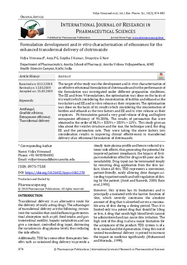 Pdf Formulation Development And In Vitro Characterization Of Bilayer