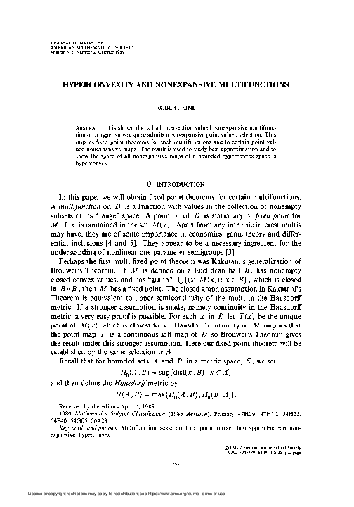 (PDF) Hyperconvexity and nonexpansive multifunctions