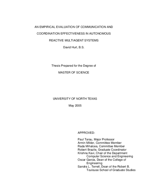 (PDF) An Empirical Evaluation of Communication and Coordination Effectiveness in Autonomous ...