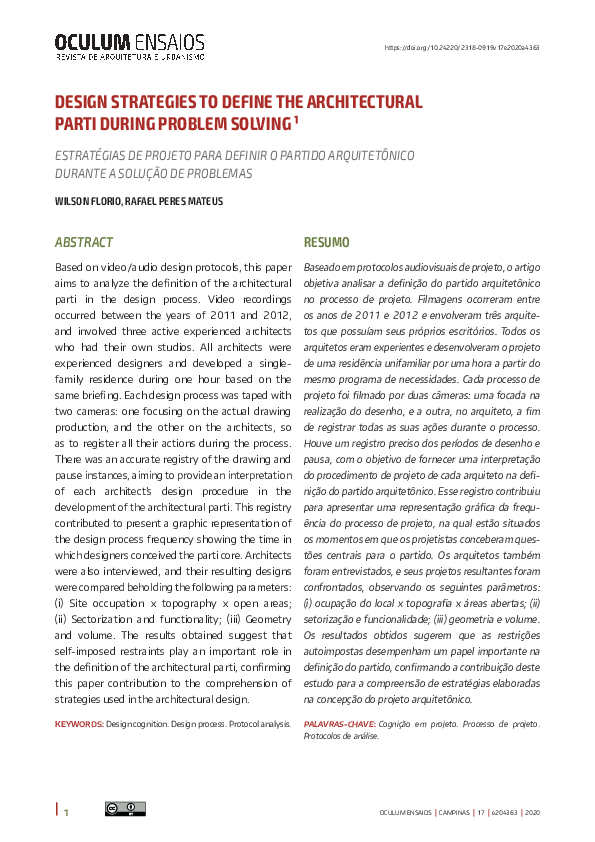 (PDF) Design strategies to define the architectural parti during ...