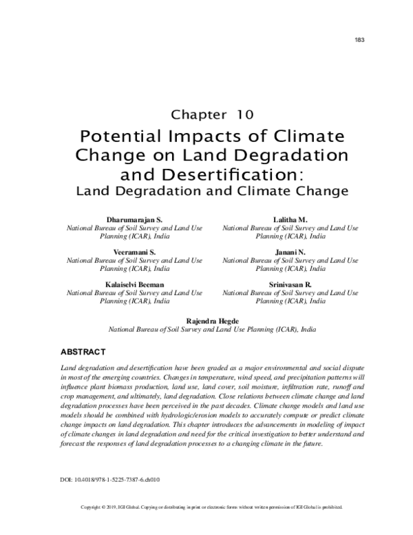 (PDF) Potential Impacts of Climate Change on Land Degradation and ...
