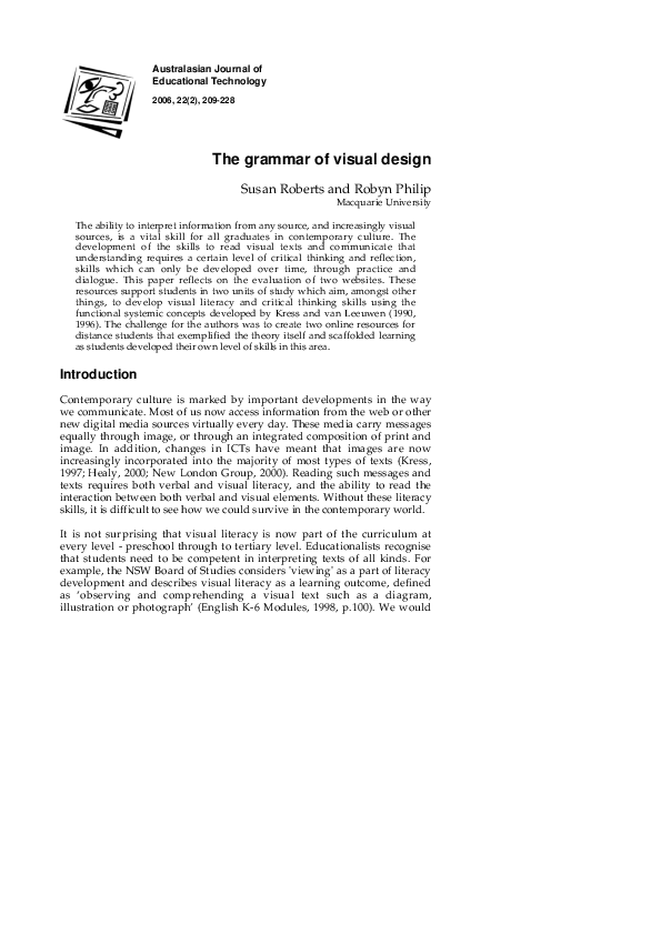 (PDF) The grammar of visual design