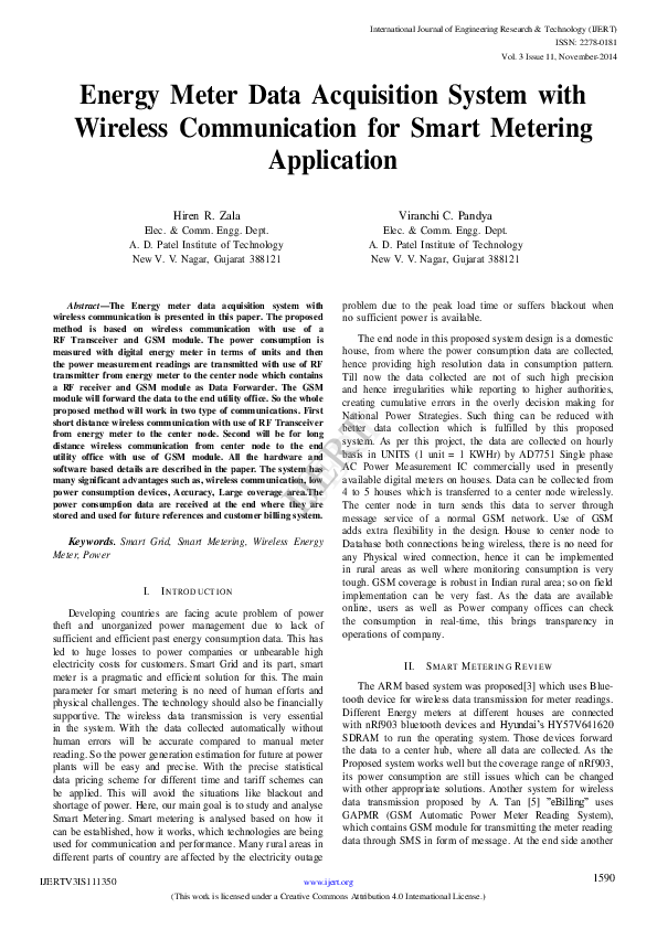 (PDF) Energy Meter Data Acquisition System with Wireless Communication for Smart Metering ...