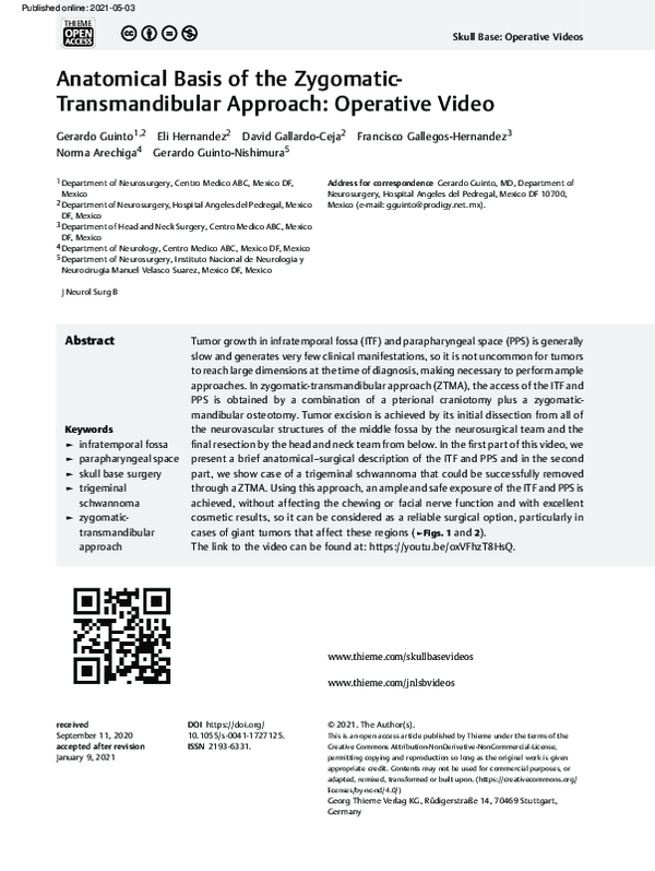 (PDF) Anatomical Basis of the Zygomatic-Transmandibular Approach ...