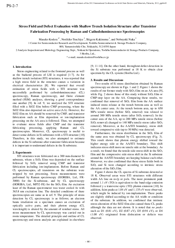 (PDF) Stress Field and Defect Evaluation with Shallow Trench Isolation ...