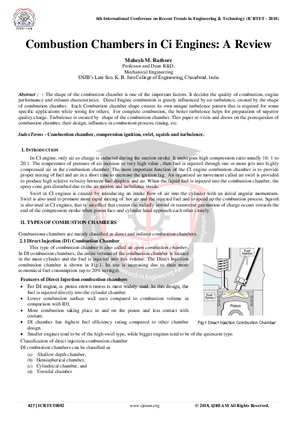 (PDF) Combustion Chambers in Ci Engines: A Review