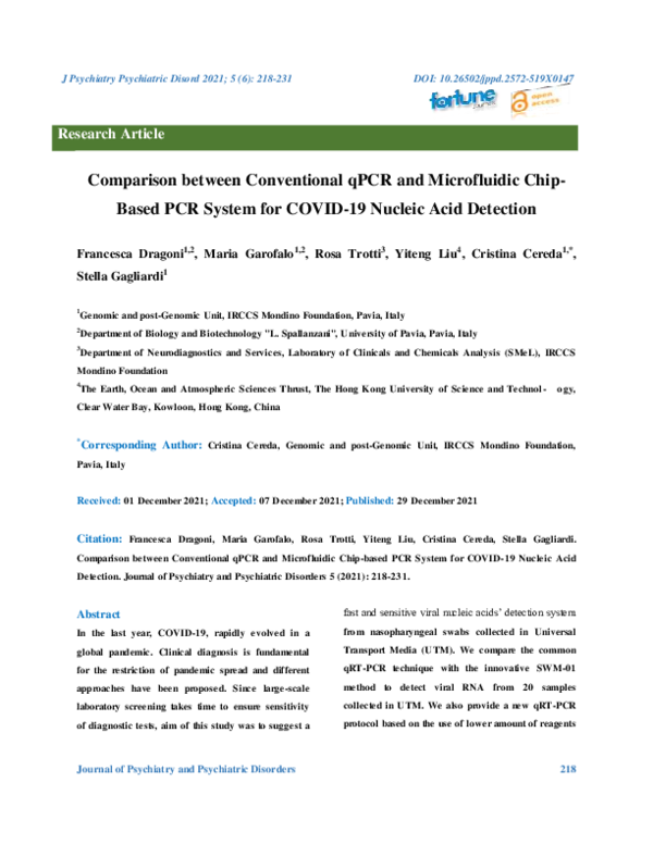 (PDF) Comparison between Conventional qPCR and Microfluidic Chip-Based ...