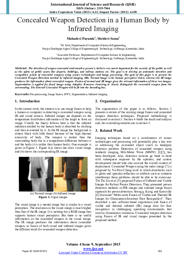 (PDF) Concealed Weapon Detection in a Human Body by Infrared Imaging