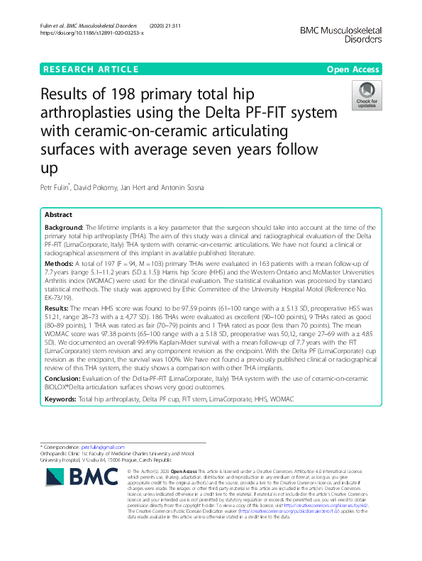 (PDF) Results of 198 primary total hip arthroplasties using the Delta ...