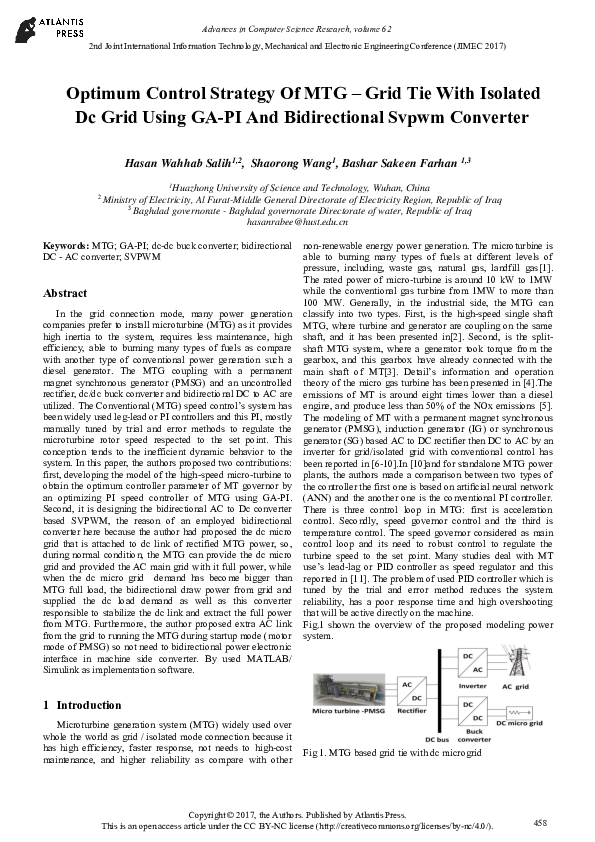 (PDF) Optimum Control Strategy Of MTG- Grid Tie With Isolated DC Grid ...