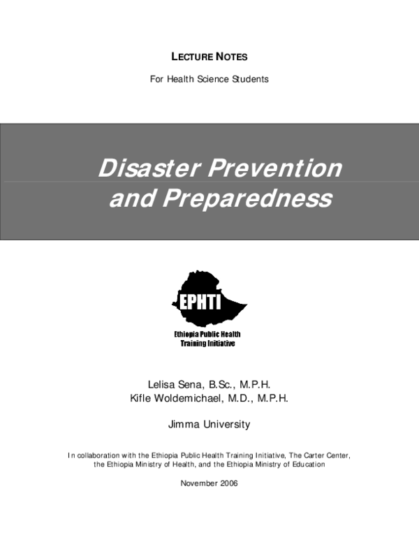 (PDF) Disaster Prevention and Preparedness