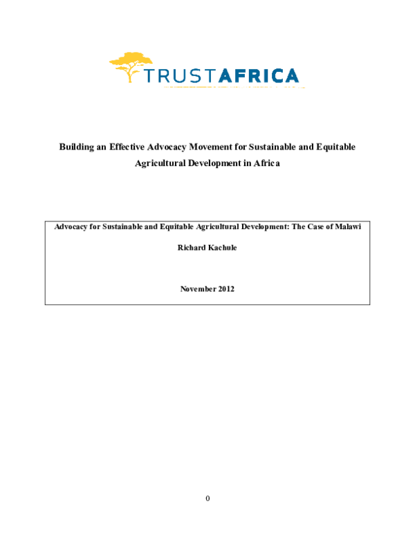 (PDF) Building an Effective Advocacy Movement for Sustainable and ...