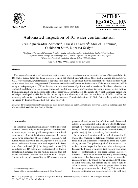 (PDF) Automated inspection of IC wafer contamination