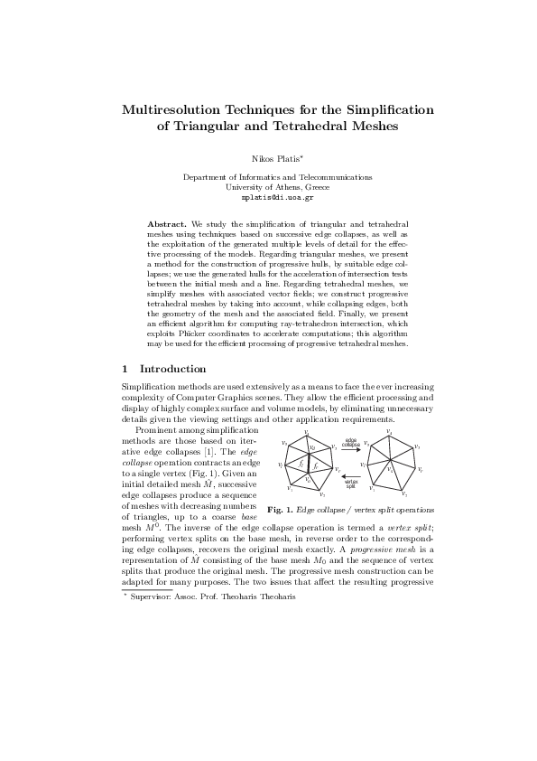 (PDF) Multiresolution Techniques for the Simplification of Triangular ...
