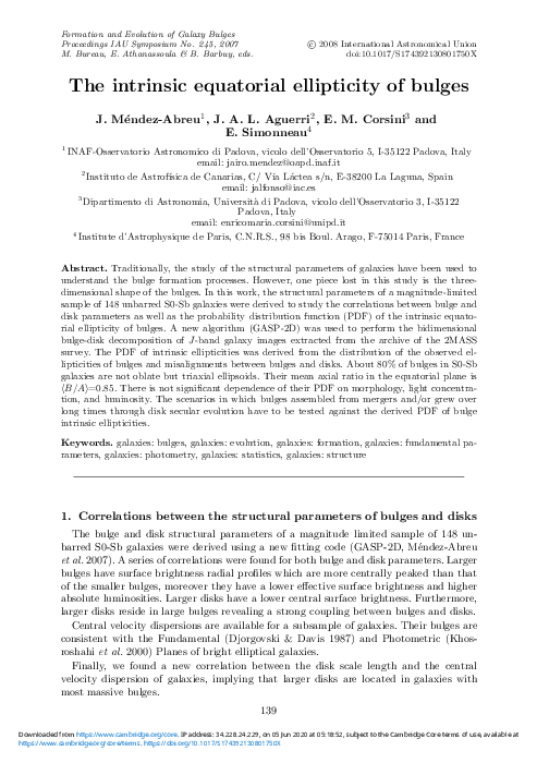 (PDF) The intrinsic equatorial ellipticity of bulges