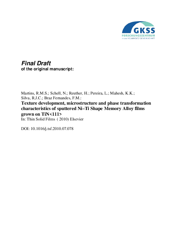 Pdf Texture Development Microstructure And Phase Transformation